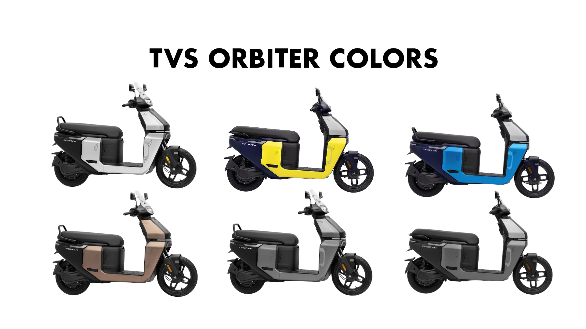 TVS Orbiter Colors: Yellow, Blue, Grey, Brown, Silver - GaadiKey