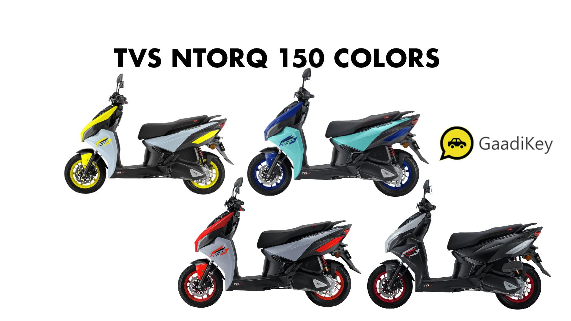 TVS NTORQ 150 Colors: Nitro Green, Turbo Blue, Red, Black - GaadiKey
