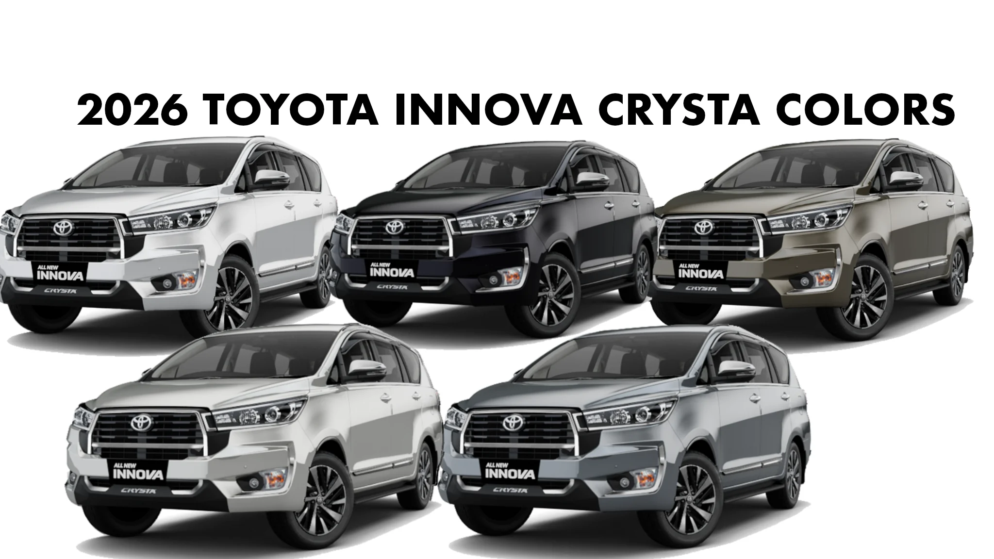 2026 Toyota Innova Crysta Colors: White, Black, Silver, Bronze - GaadiKey