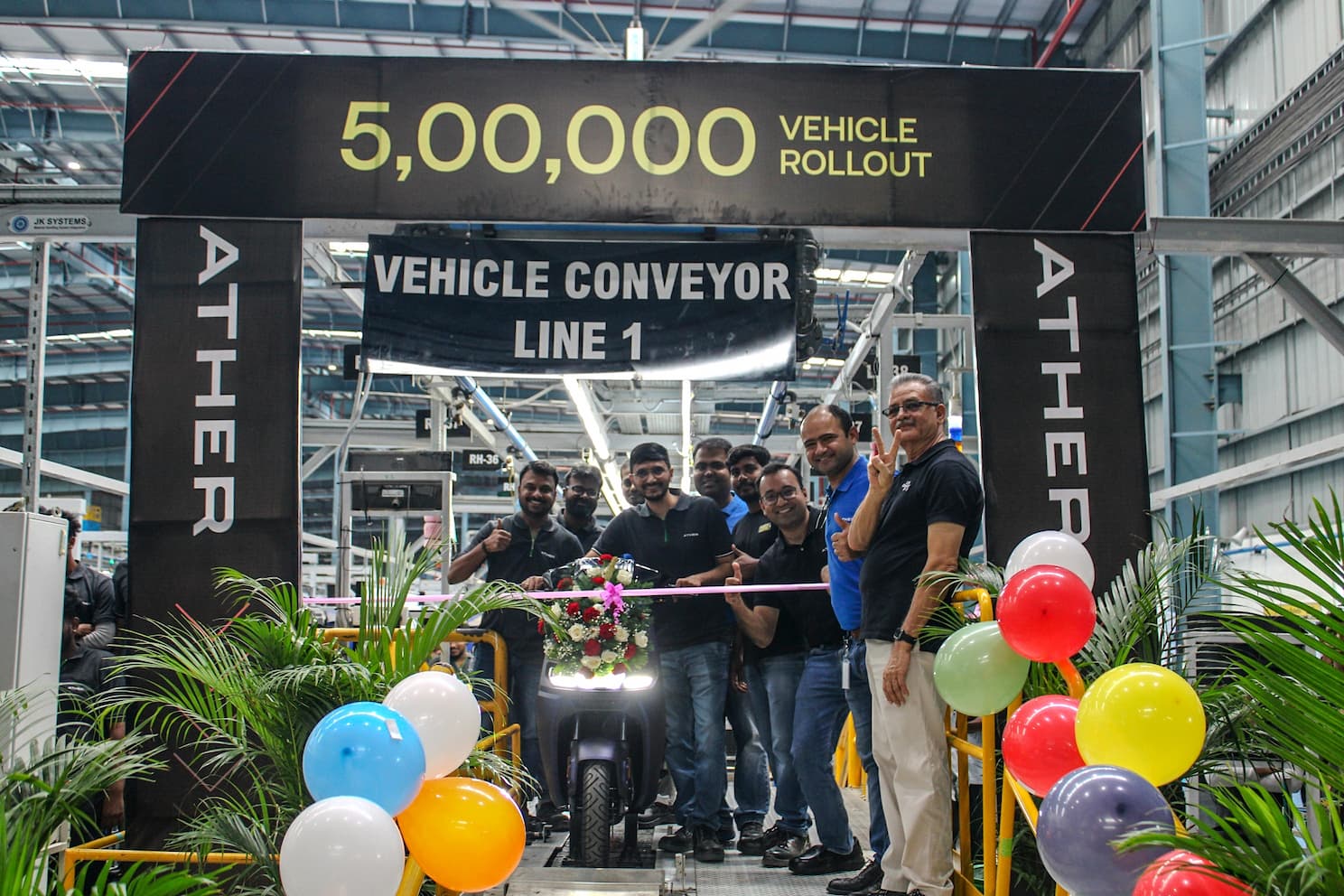 Ather Energy rolls out its 5,00,000th EV from Hosur facility - GaadiKey