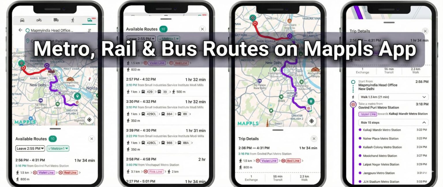 MapmyIndia Mappls Launches Multimodal Public Transport Routes in 18 ...