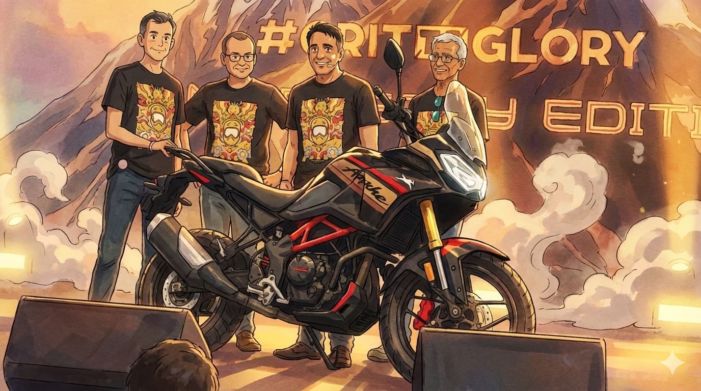 TVS Apache RTX 300 20th Anniversary Black-Gold Edition Unveiled - GaadiKey