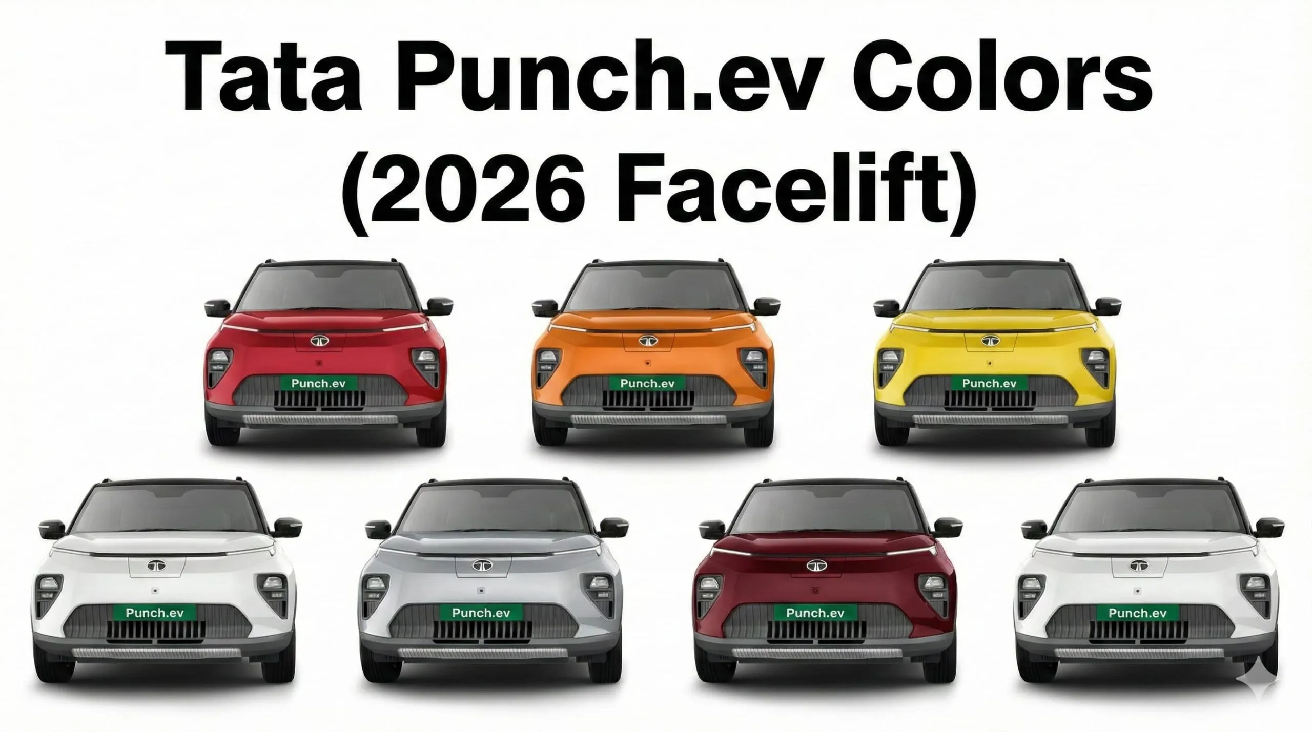 2026 Tata Punch.ev Colors: Fearless Yellow, Supernova Copper, Bengal ...