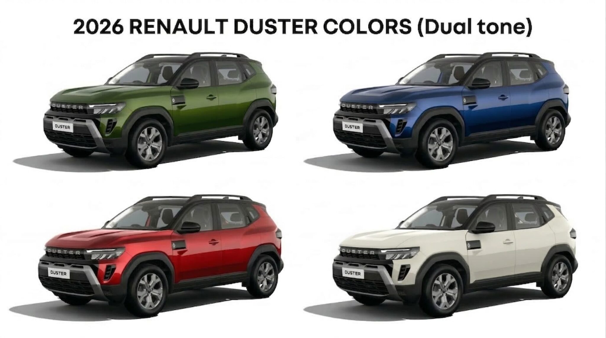 2026 Renault Duster Colors: Green, White, Silver, Black, Red, Blue ...