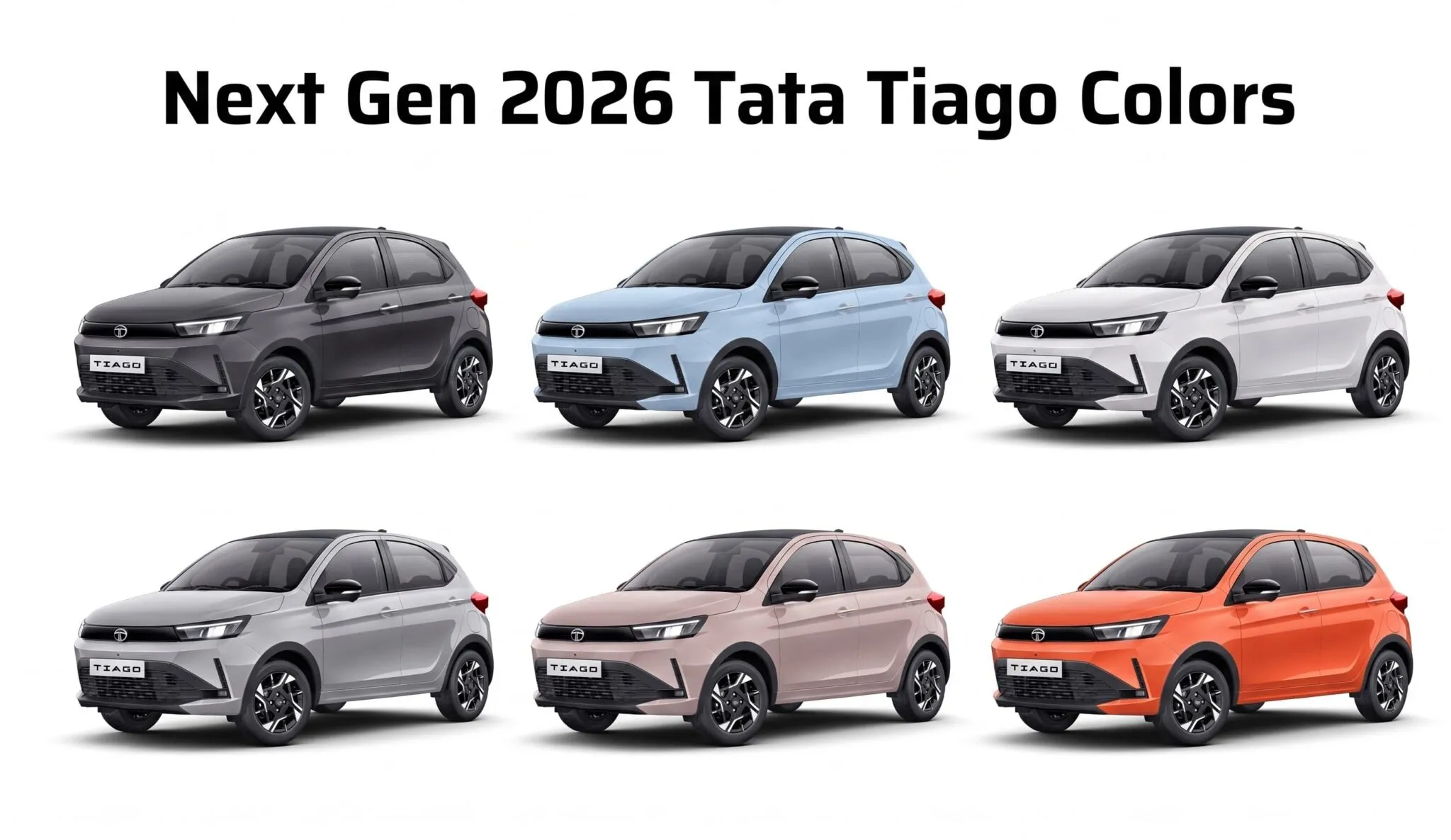 2026 Tata Tiago Colors: White, Brown, Teal, Red, Grey - GaadiKey